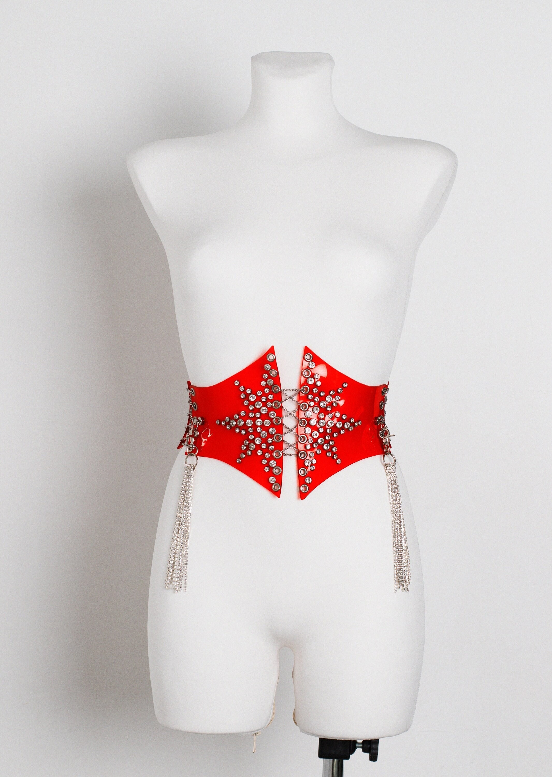 Red Vinyl STAR Belt - Etsy