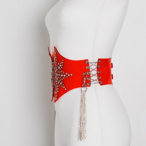 Red Vinyl STAR Belt - Etsy