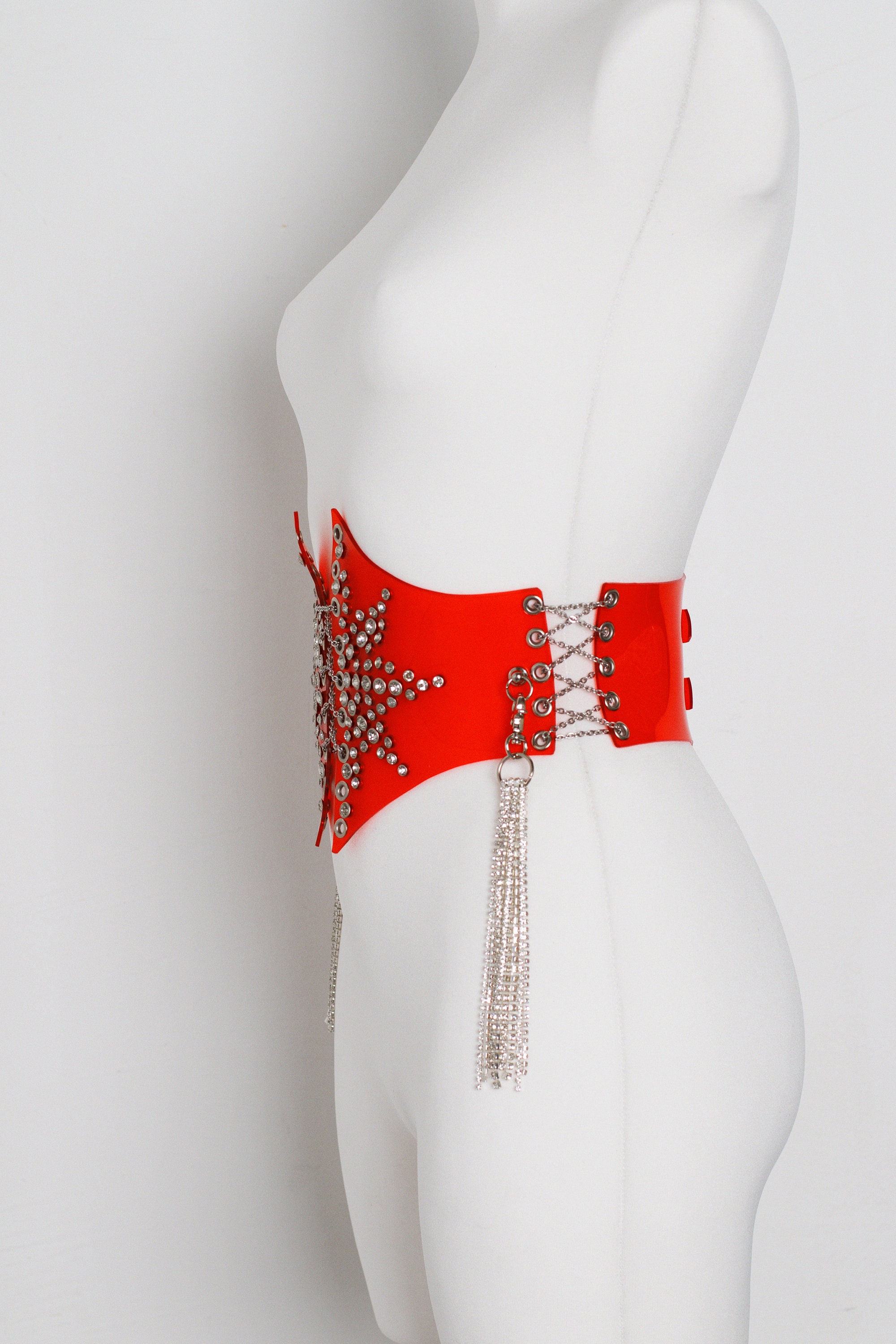 Red Vinyl STAR Belt - Etsy