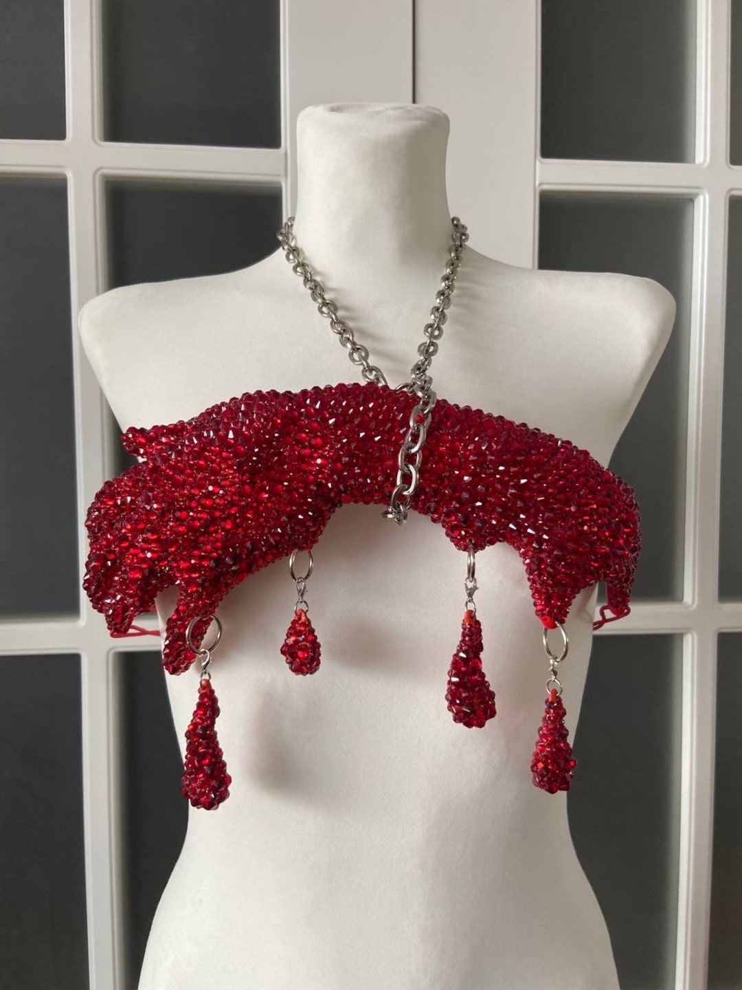 3D Printed Bra MELTED HAND Red - Etsy