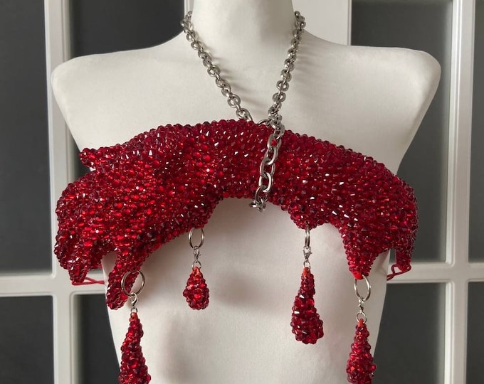 3D Printed Bra MELTED HAND Red - Etsy