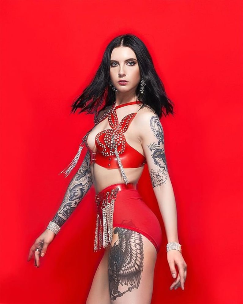 Red Vinyl Bunny Bra Etsy