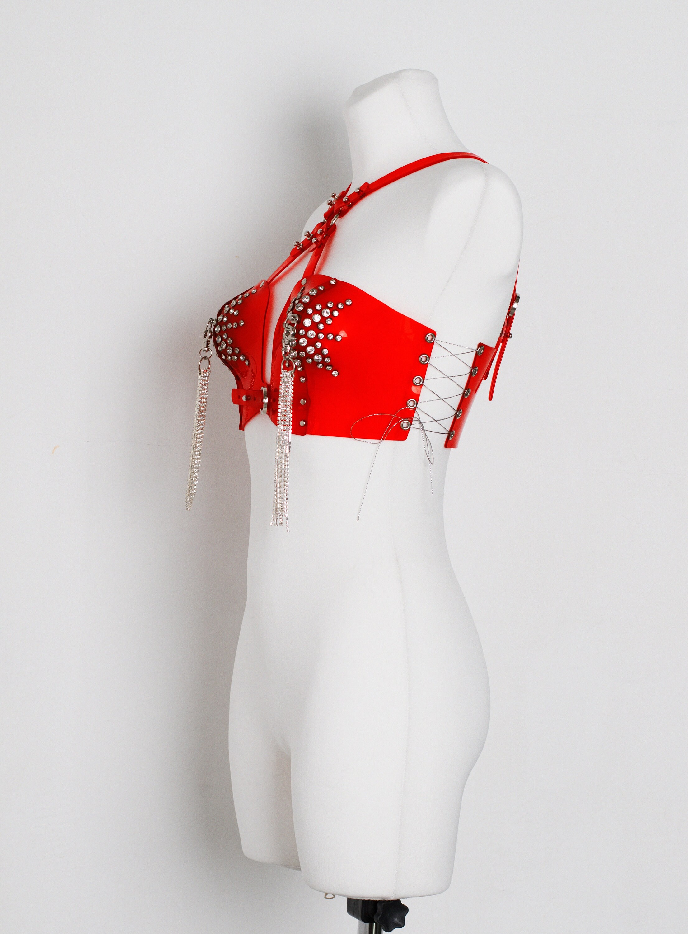 Red Vinyl STAR Bra - Etsy