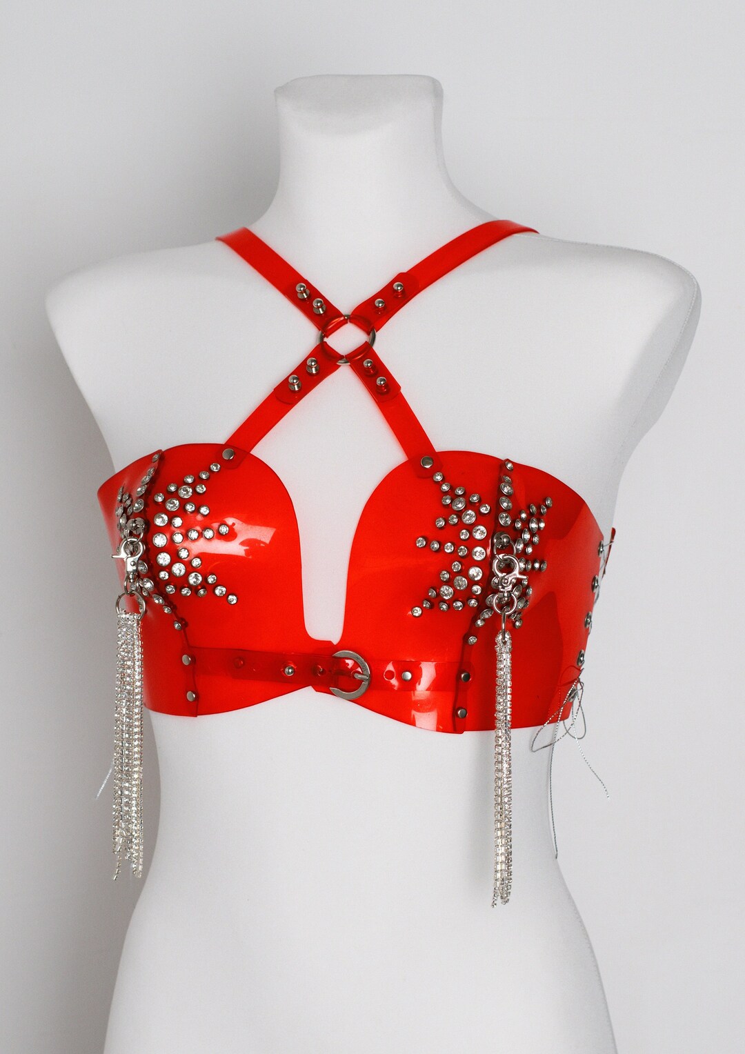 Red Vinyl STAR Bra - Etsy