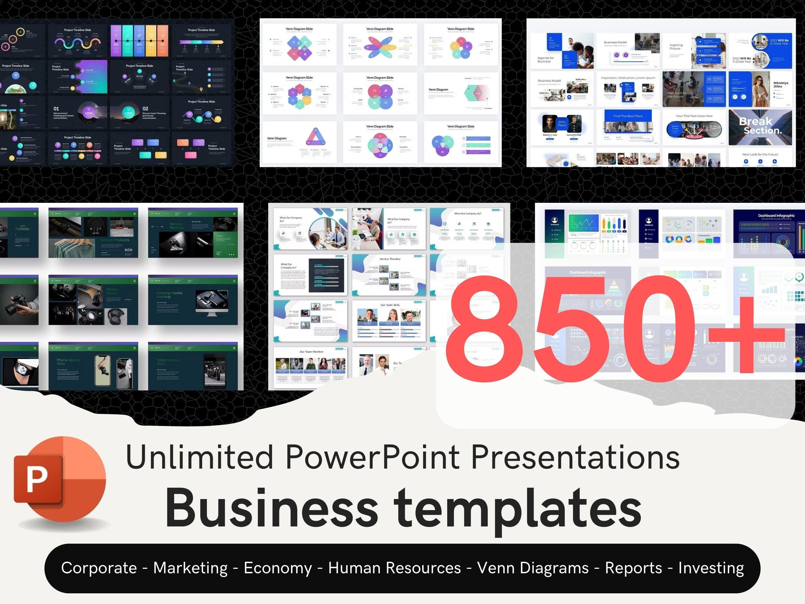 850+ Business Powerpoint Templates Slide Bundle PPTX / Marketing ...