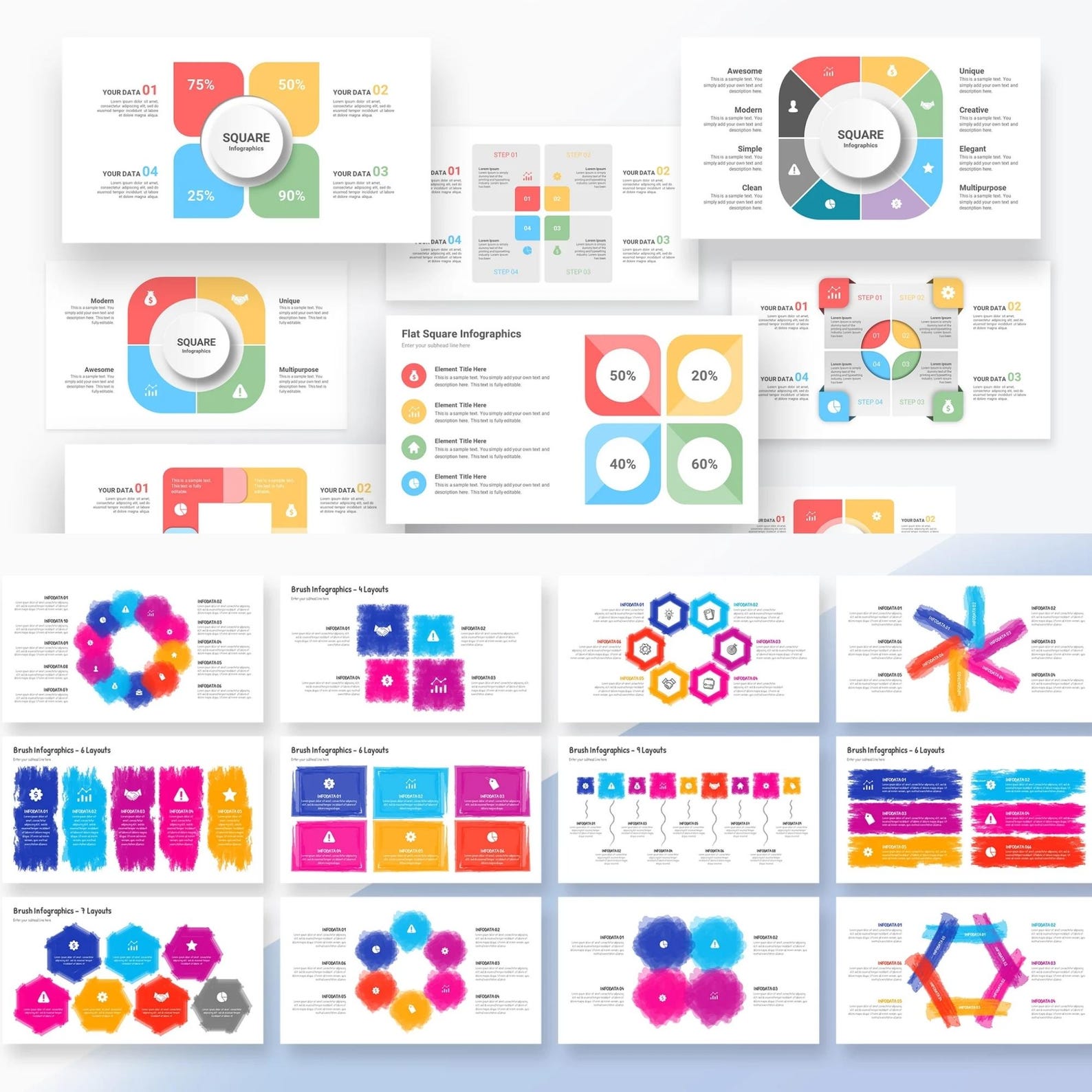 3000 Infographics Powerpoint Templates Presentations Fully Editable ...