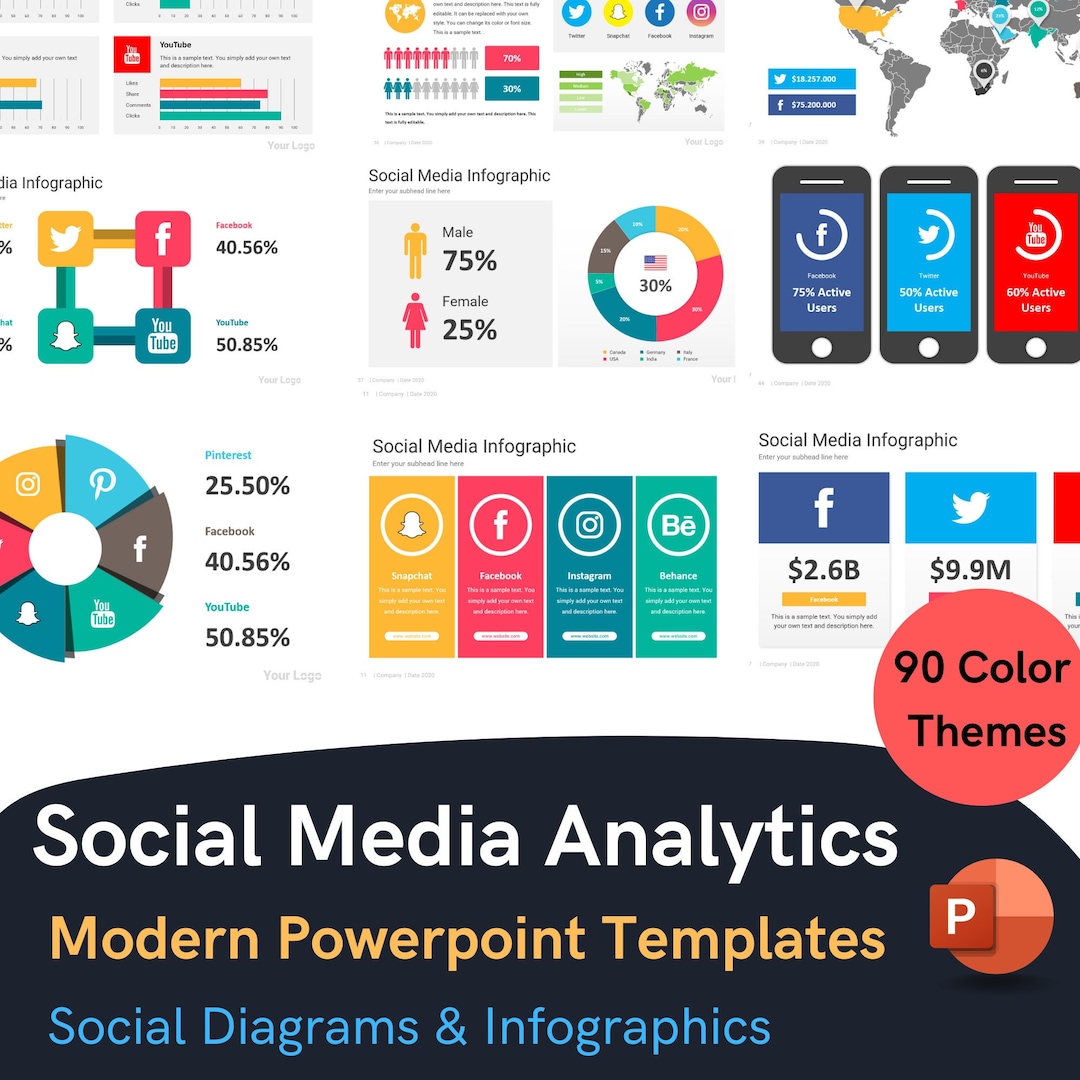 Social Media Analytics Powerpoint Templates Slide PPTX / Marketing ...