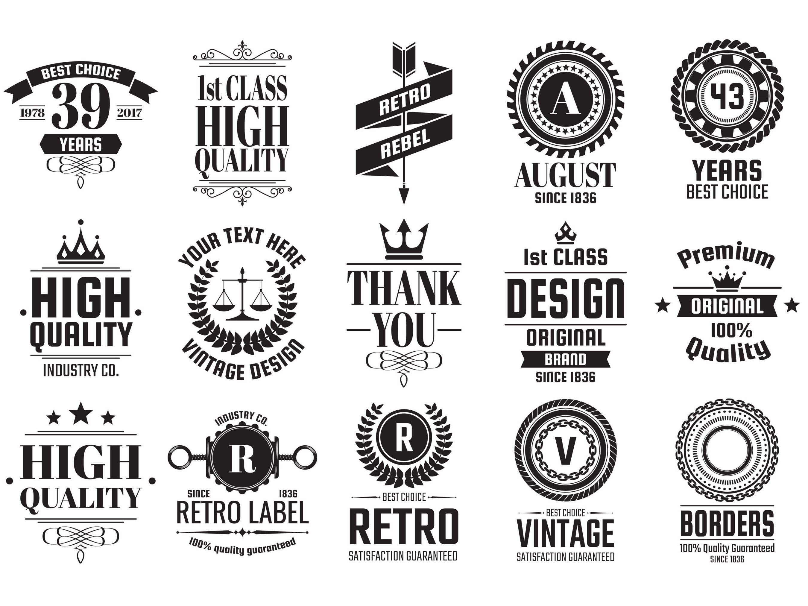 Vintage Logo Creation Kit for Adobe Illustrator and Photoshop - Design ...