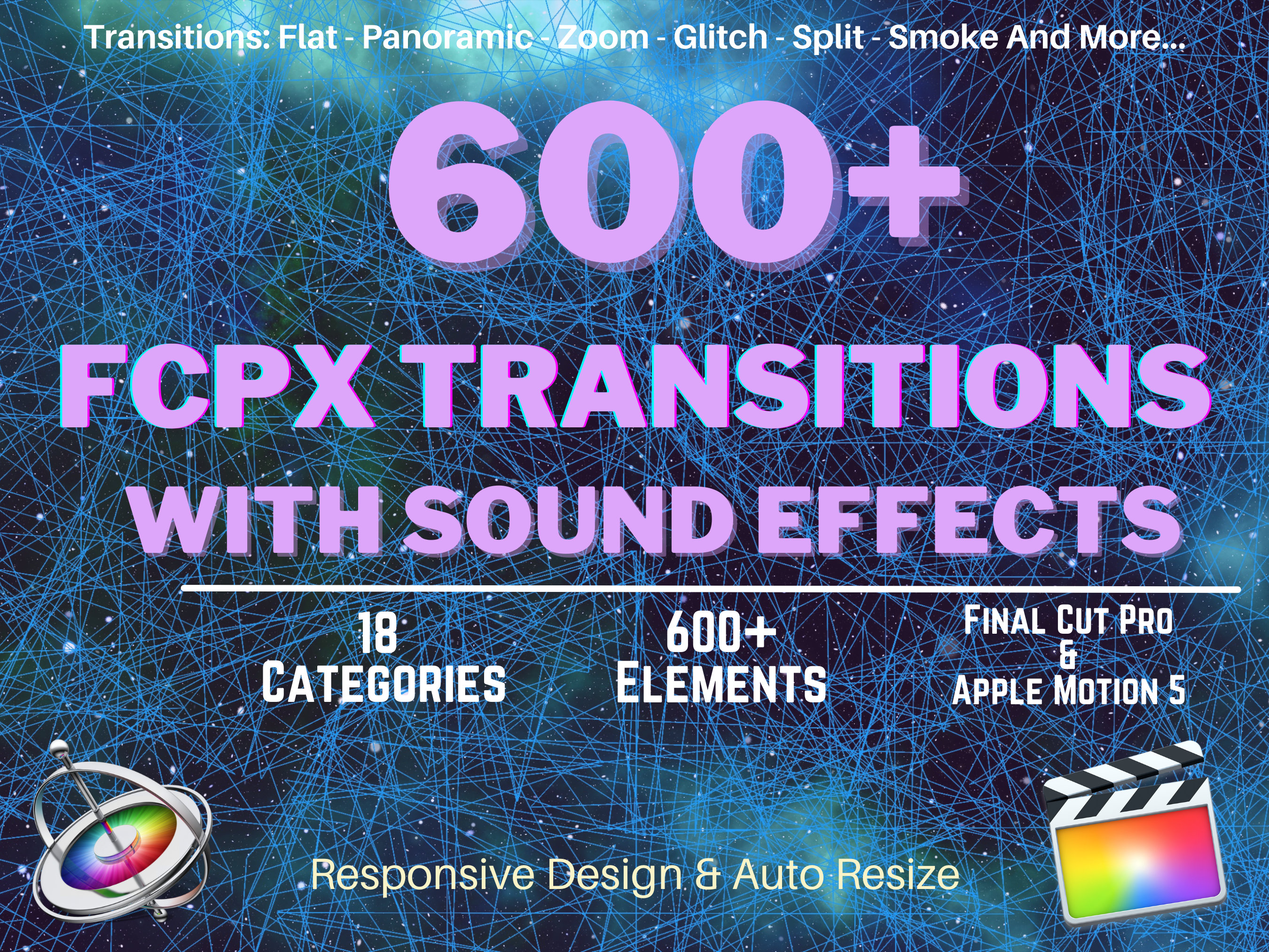 600+ FCPX Video Transitions for Final Cut Pro X Flat/zoom/light/glitches/smoke Motion Graphics ...