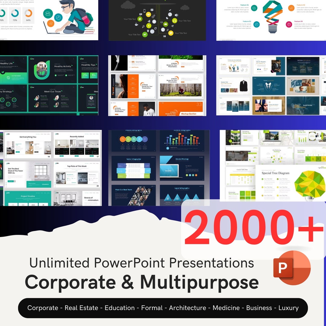 2000+ Multipurpose Presentation Powerpoint Templates Slide Bundle PPTX ...