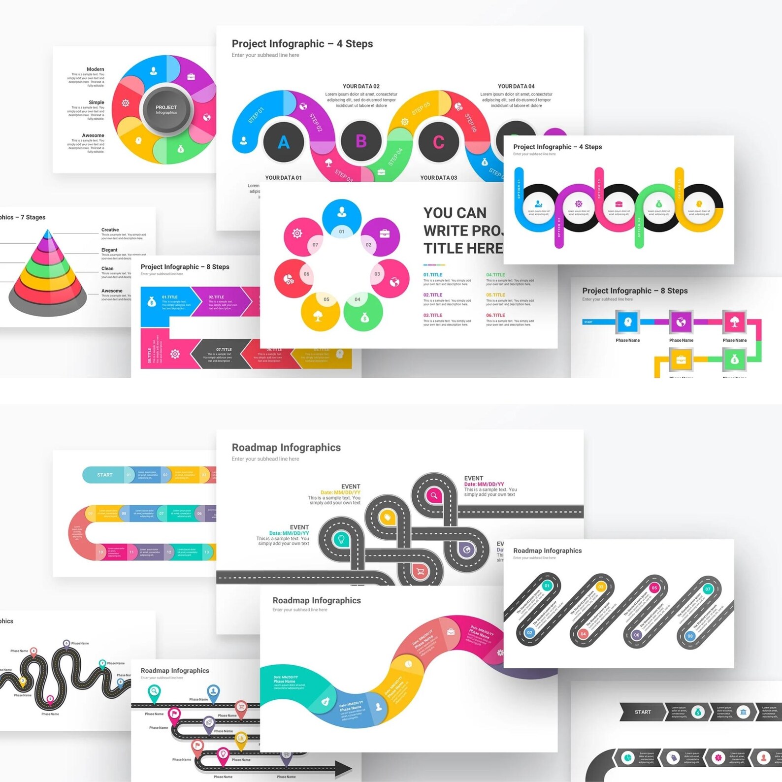 3000 Infographics Powerpoint Templates Presentations Fully Editable ...
