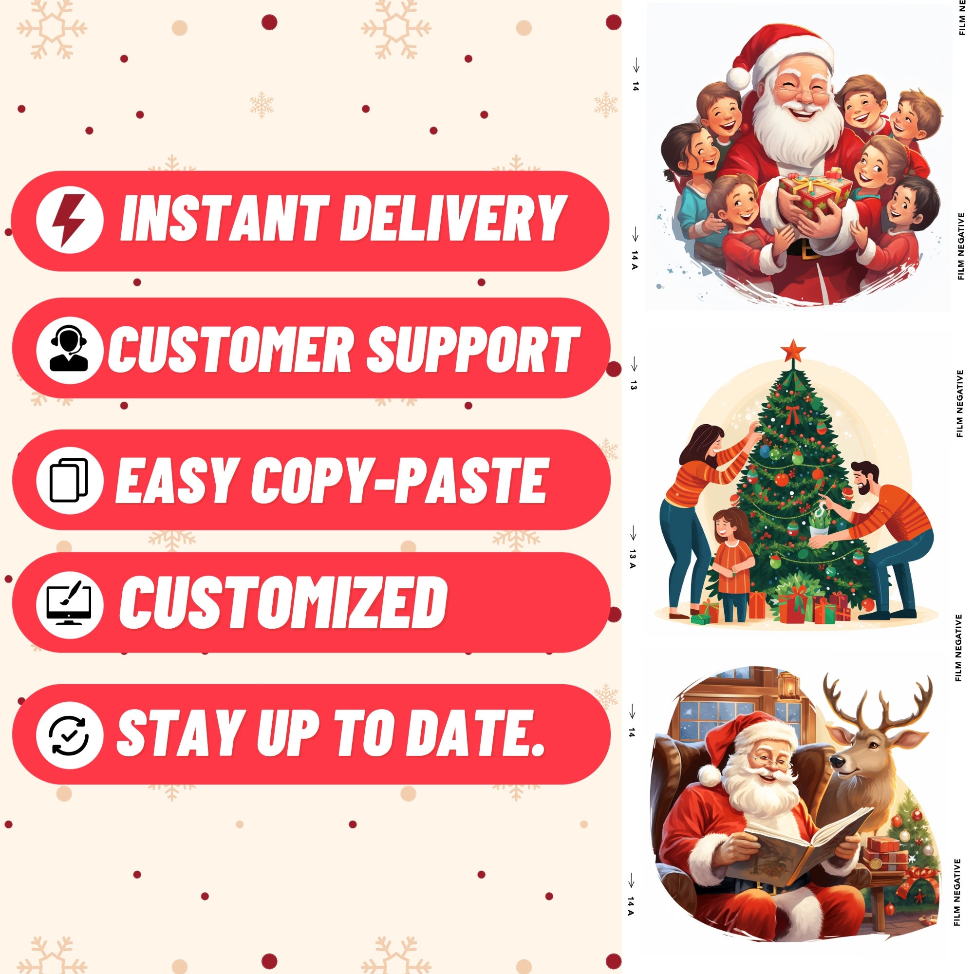 500+ Midjourney Christmas Clipart and Winter AI Art Prompts, Festive ...