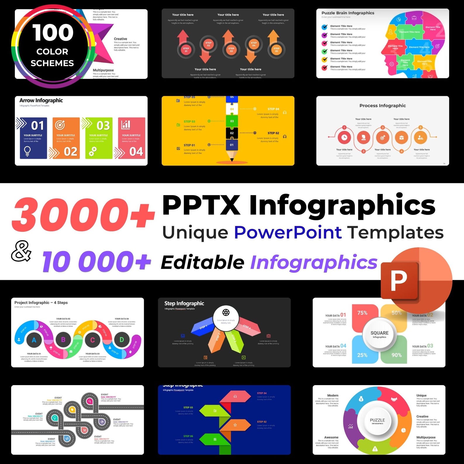 3000 Infographics Powerpoint Templates Presentations Fully Editable ...