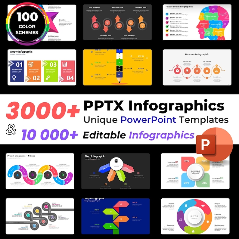 3000 Infographics Powerpoint Templates Presentations Fully Editable ...