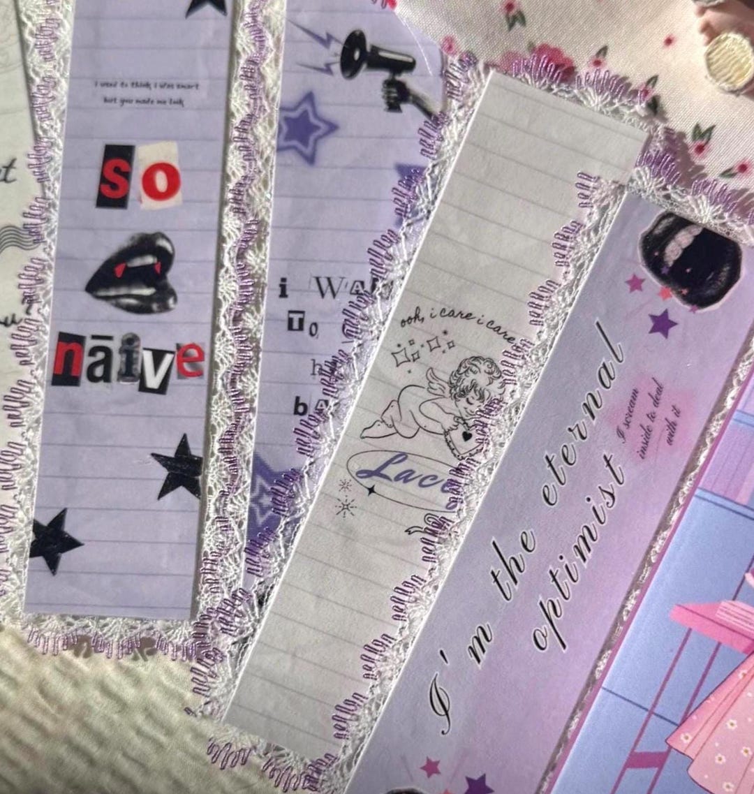 Olivia Rodrigo Lyric Bookmarks With Purple Lace for Bookish Romance ...