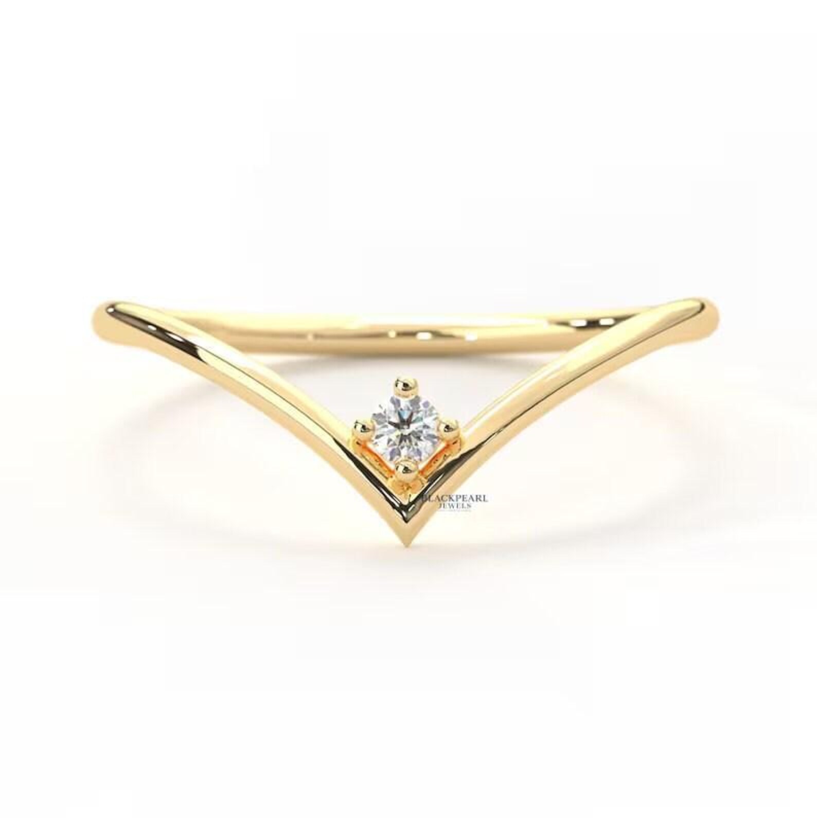 V Shaped Band, 3.00 Mm Lab Diamond Wedding Band for Women, V Shape ...