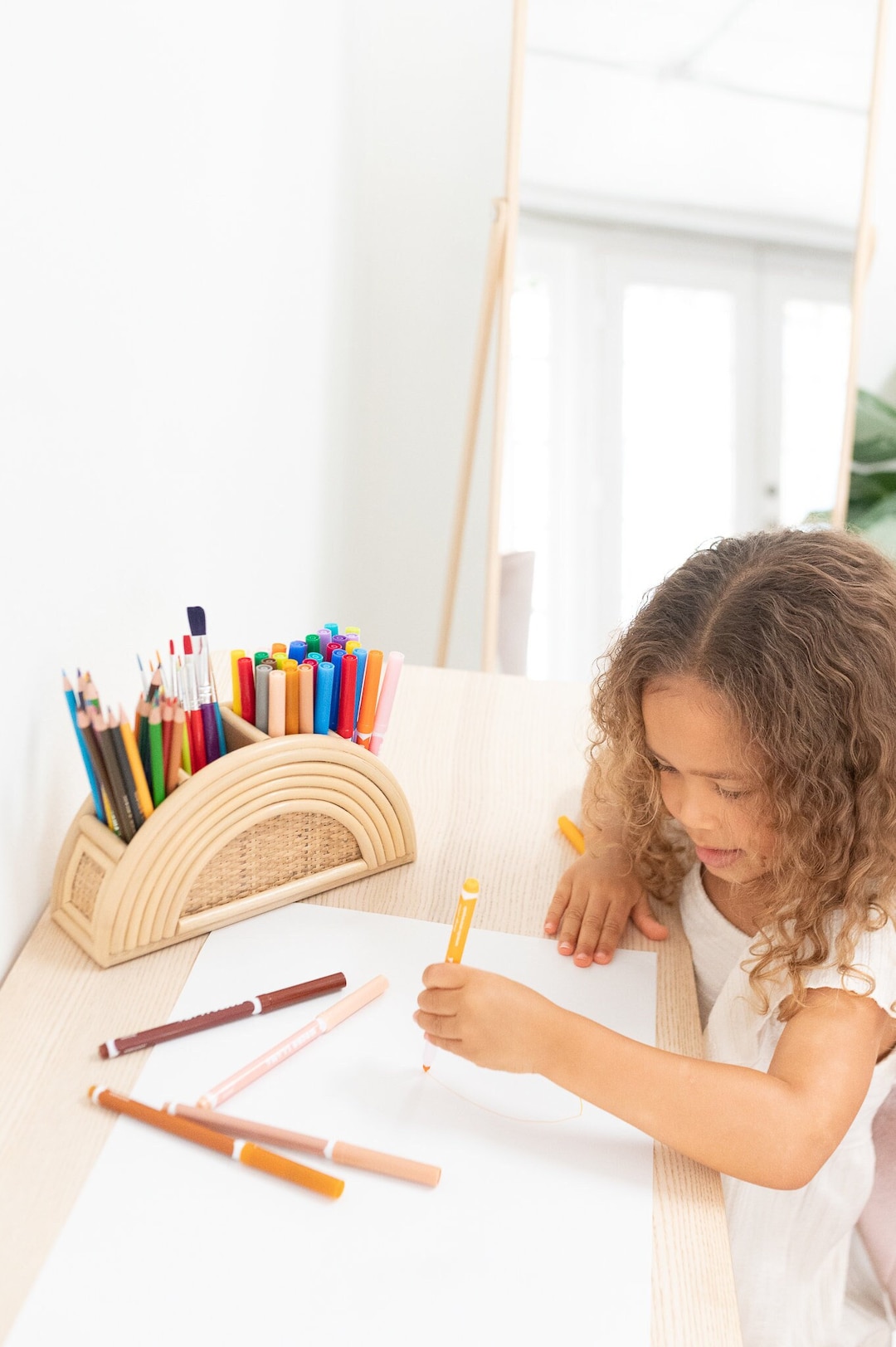 Rattan Rainbow Desk Organizer - Etsy