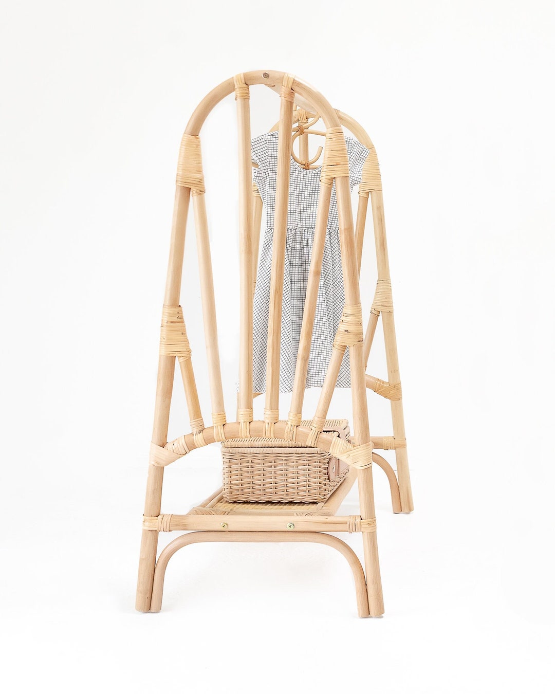 Kiara Natural Rattan Clothing Rack for Kids - Etsy