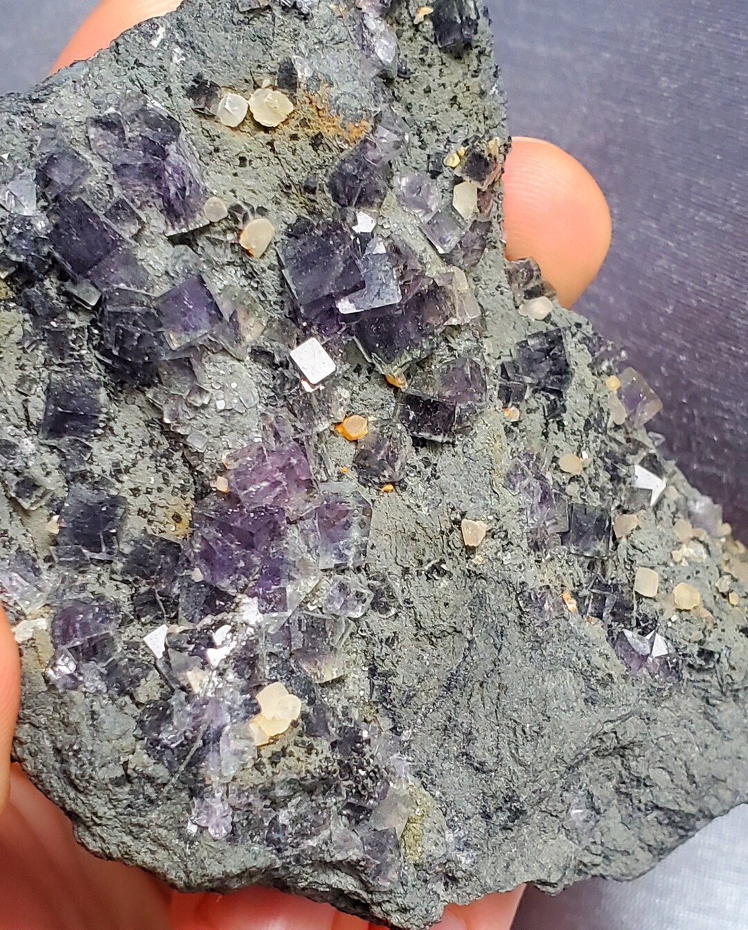 Transparent Fabulous Fluorite Crystal and Botryoidal Calcite Crystal on ...