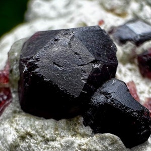 HUGE Almandine Garnet on Matrix 407 Gm Garnet Gemstone Calcite Matrix ...