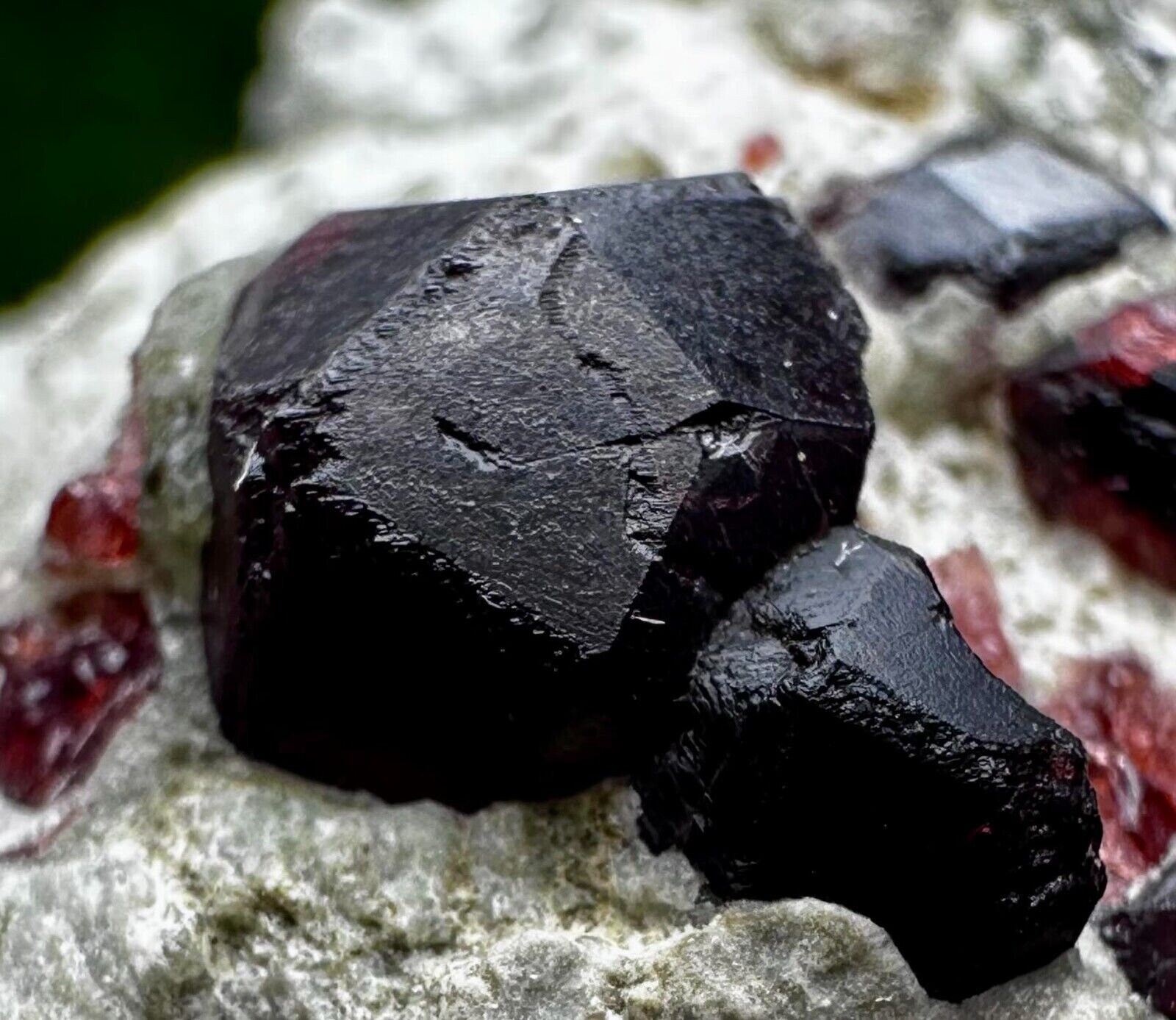 HUGE Almandine Garnet on Matrix 407 Gm Garnet Gemstone Calcite Matrix ...
