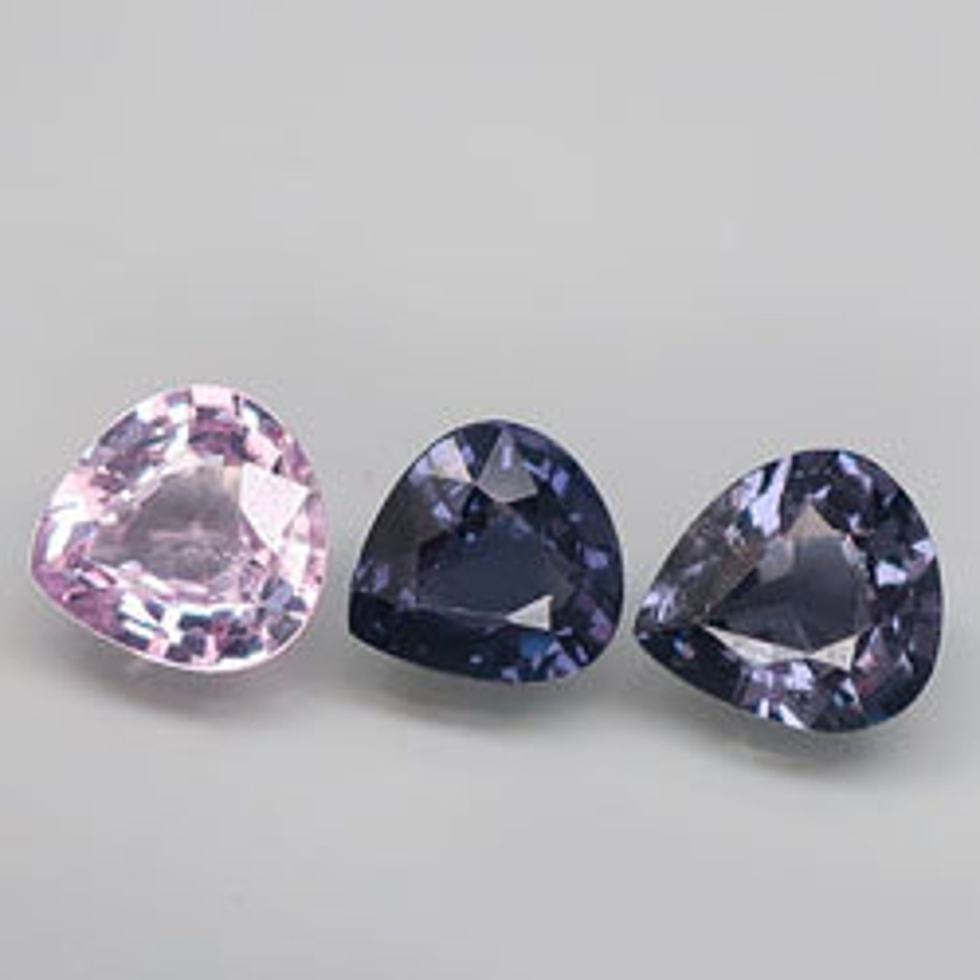 Fancy Color Mixed Mogok Burma Spinel 3 Colors Blue Pink and Grey Fancy ...