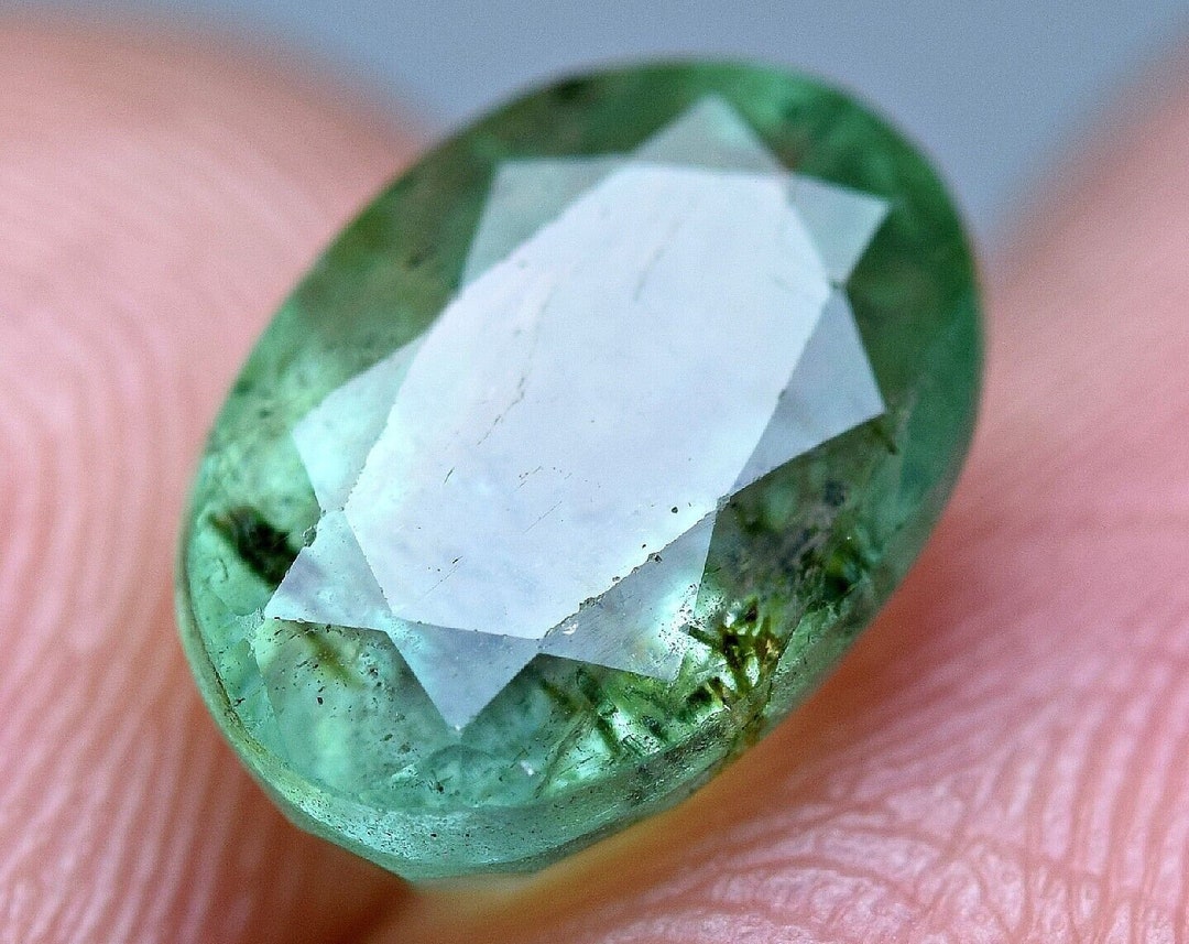 Legendary! Cut Emerald Loose Emerald Oval Cut Epidote Inclusions ...