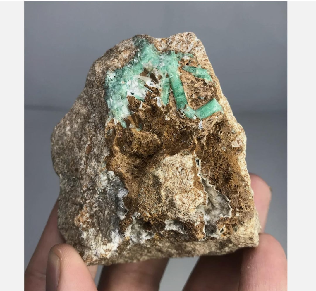 EPIC Natural Emerald on Matrix Terminated Emerald Crystals on Matrix ...