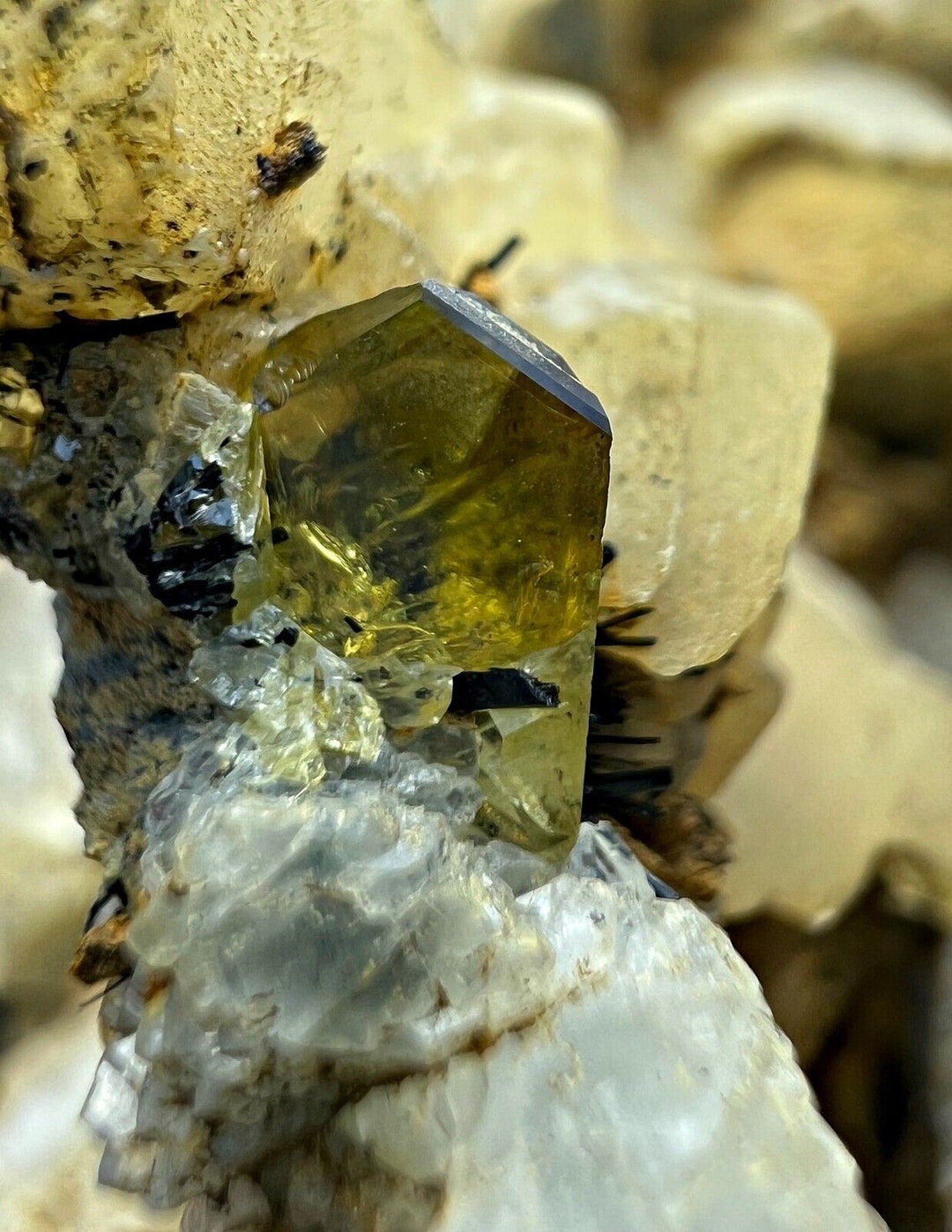 Legendary Sphene Titanite Crystal on Matrix With Tourmaline and Quartz ...