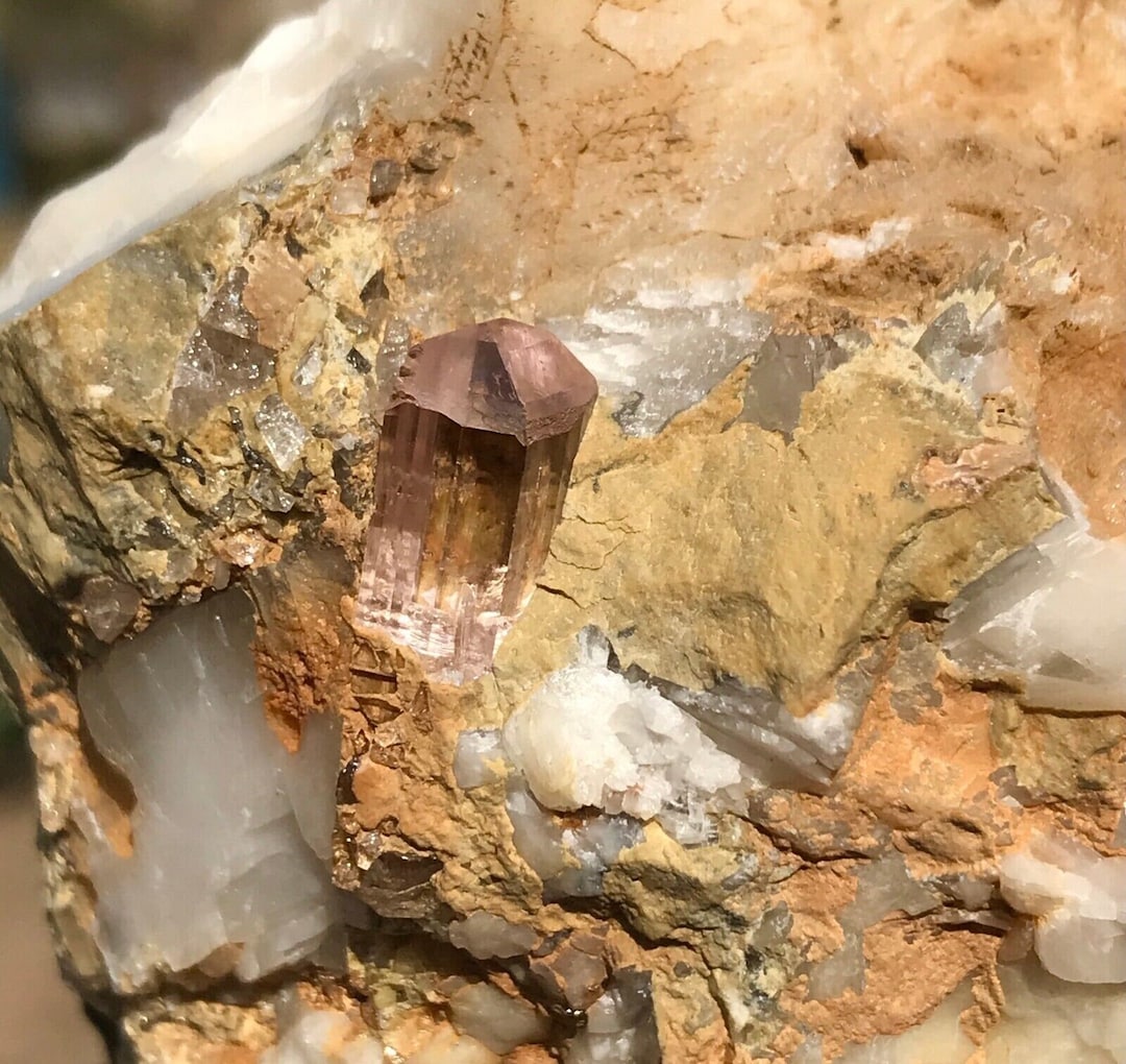 Rarest Pink Topaz on Matrix Katlang Pink Topaz Crystal on Matrix Pink ...