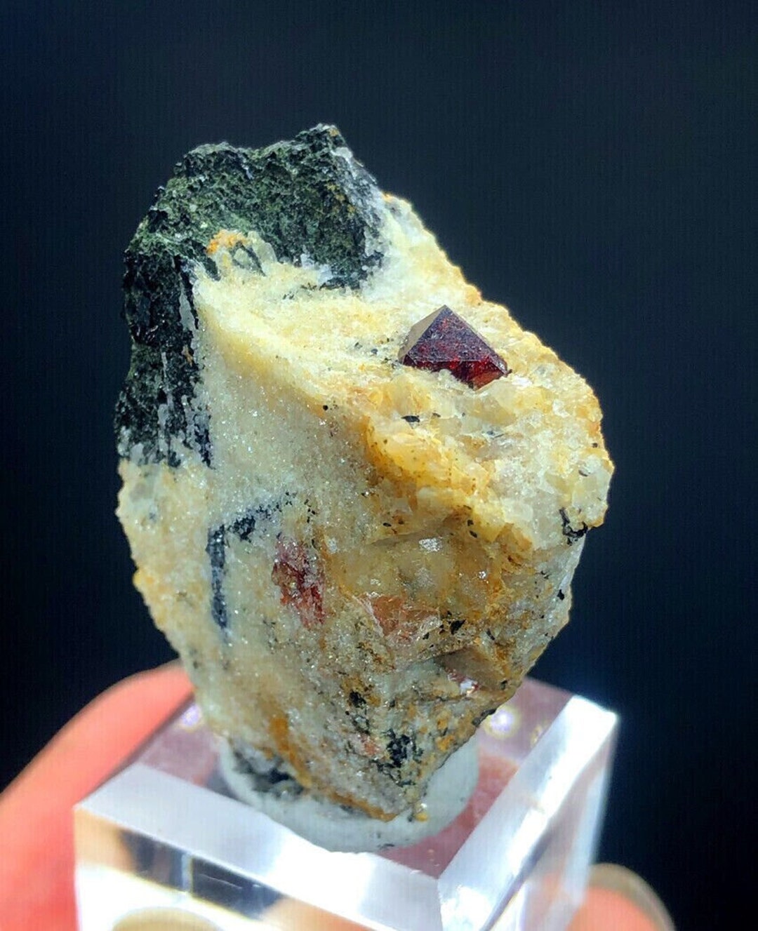 Gem Grade Red Zircon on Matrix Terminated Zircon Crystal on Matrix ...