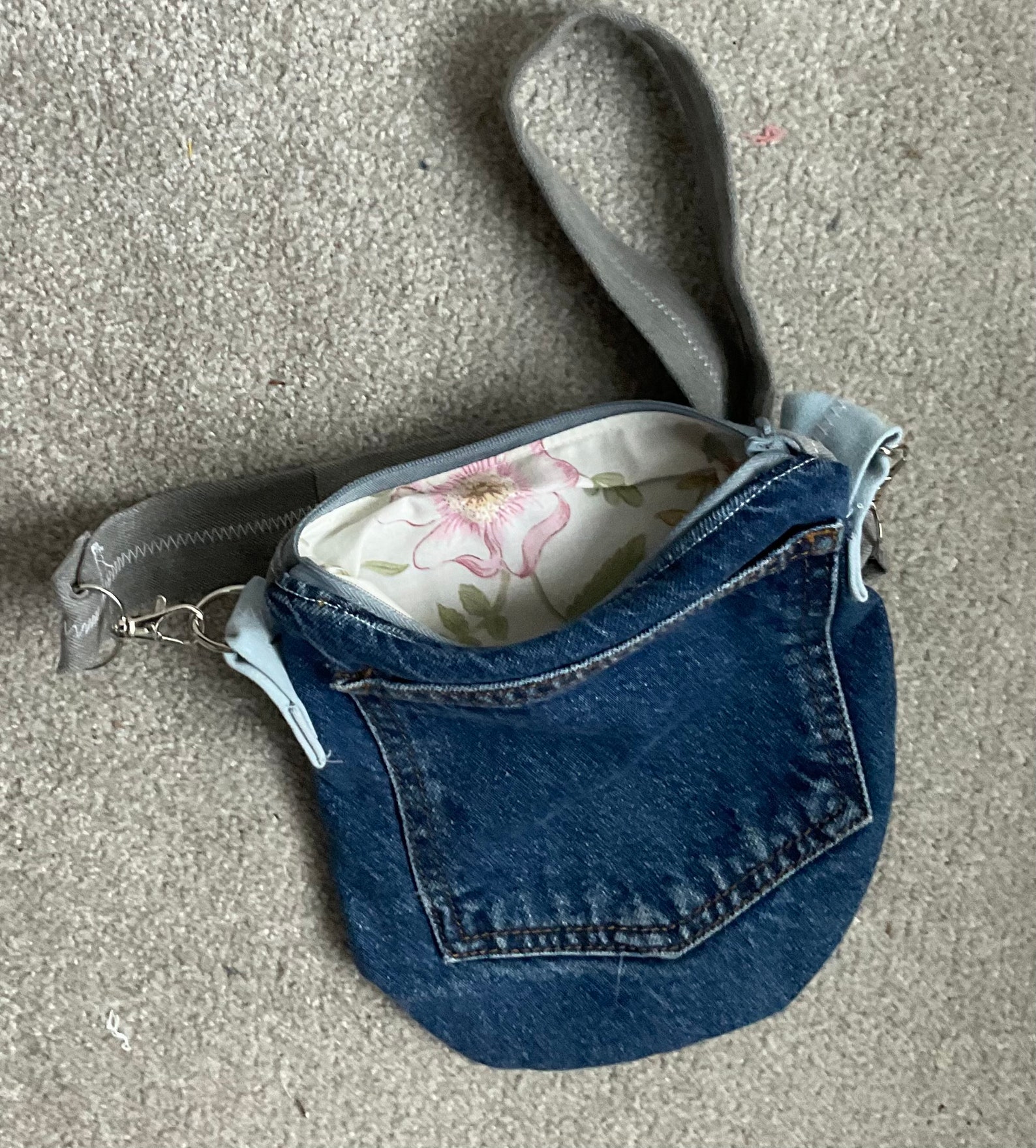Denim Pocket Bag From Recycled Fabric - Etsy