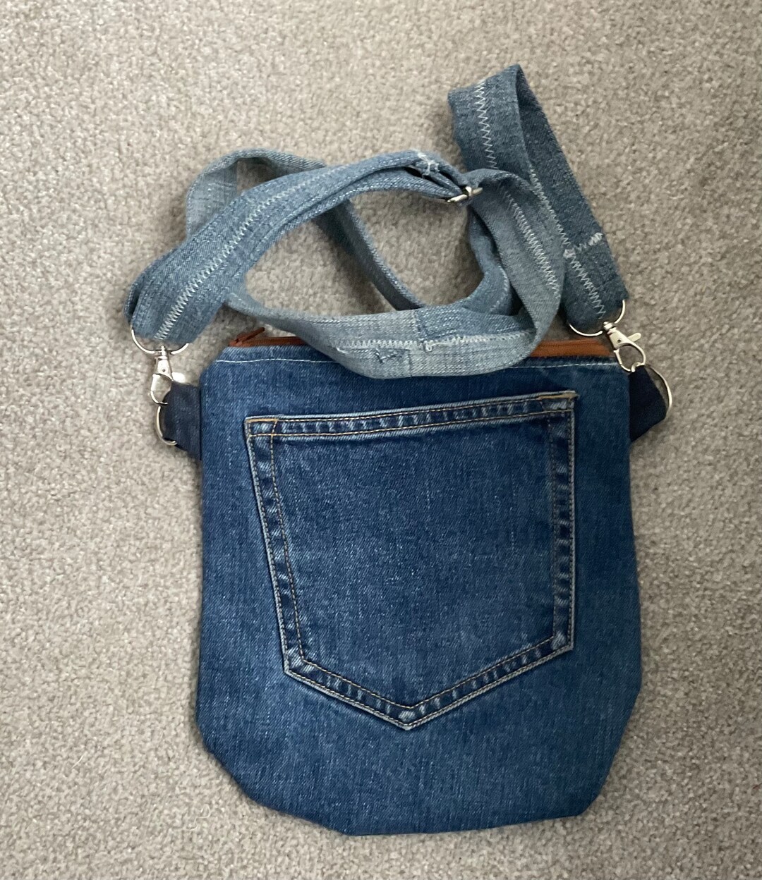 Denim Pocket Bag From Recycled Fabric - Etsy