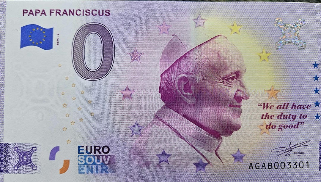 0 Euro Note Papa Franciscus AGAB 2025-2 - Etsy UK