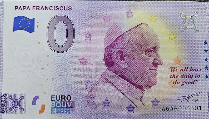 0 Euro Note Papa Franciscus AGAB 2025-2 - Etsy Australia