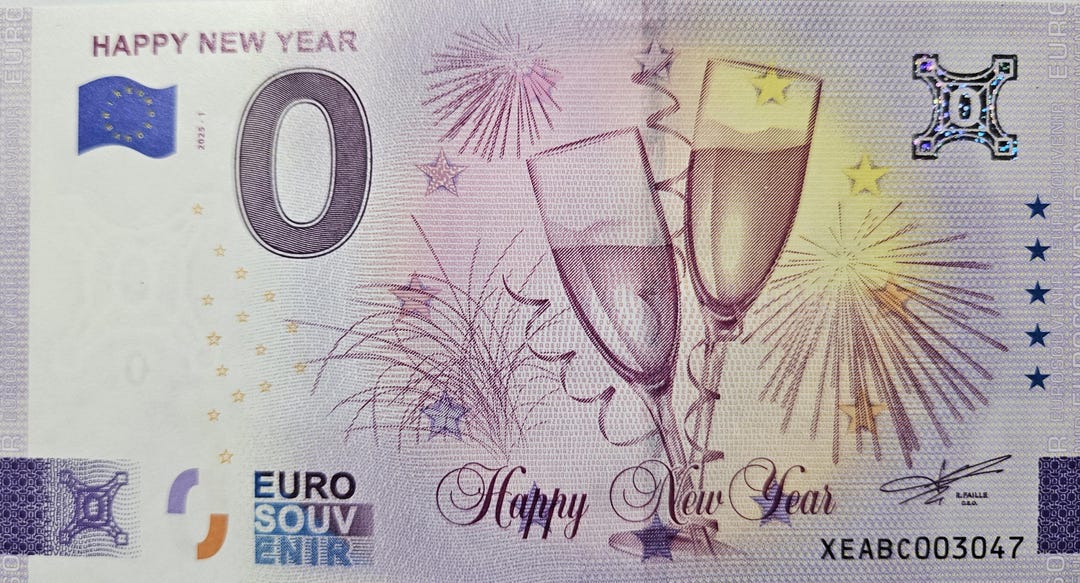 0 Euro Note Happy New Year XEABC 2025-1 - Etsy