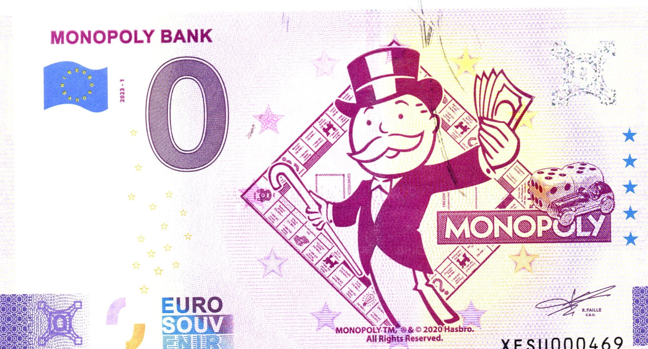 0 Euro Note Monopoly Bank - Etsy