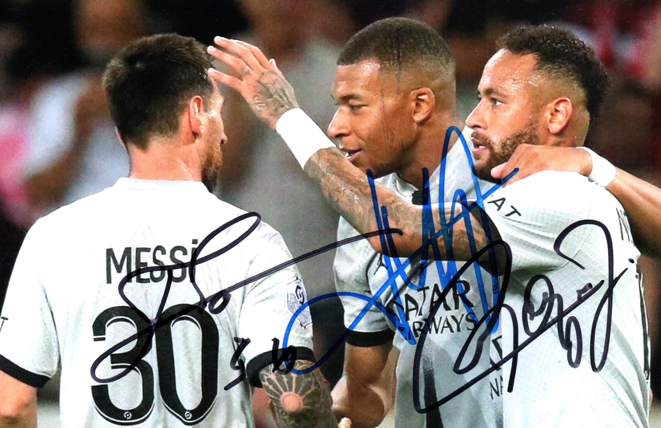 Neymar Kylian Mbappe and Lionel Messi Autograph - Etsy Australia