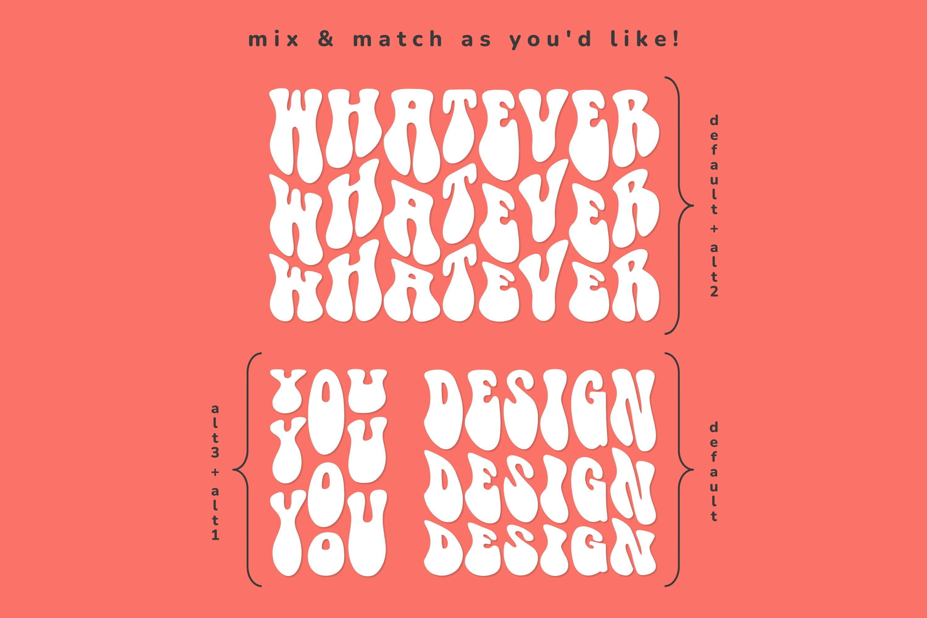 Groovio - an Adjustable Wavy Stacked Font | 70s Font, Wavy Font, Retro ...