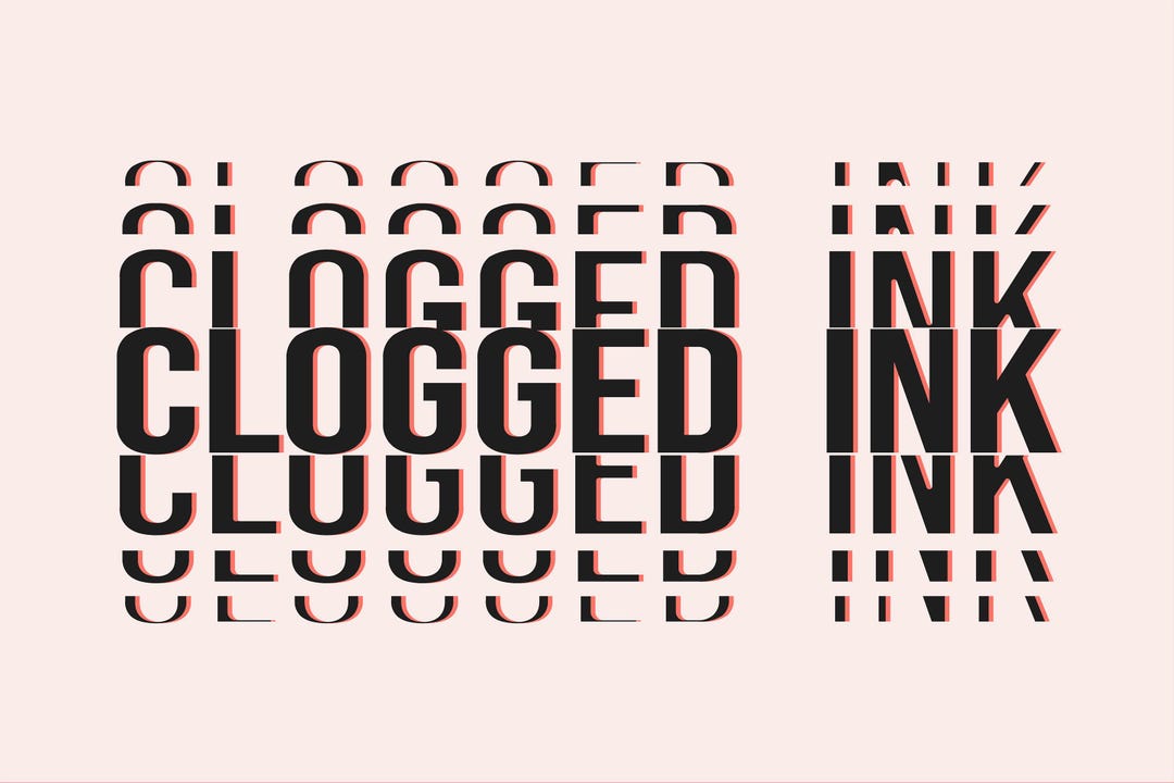 Clogged Ink Stacked Font Layered Font, Faded Font, Grunge Font ...