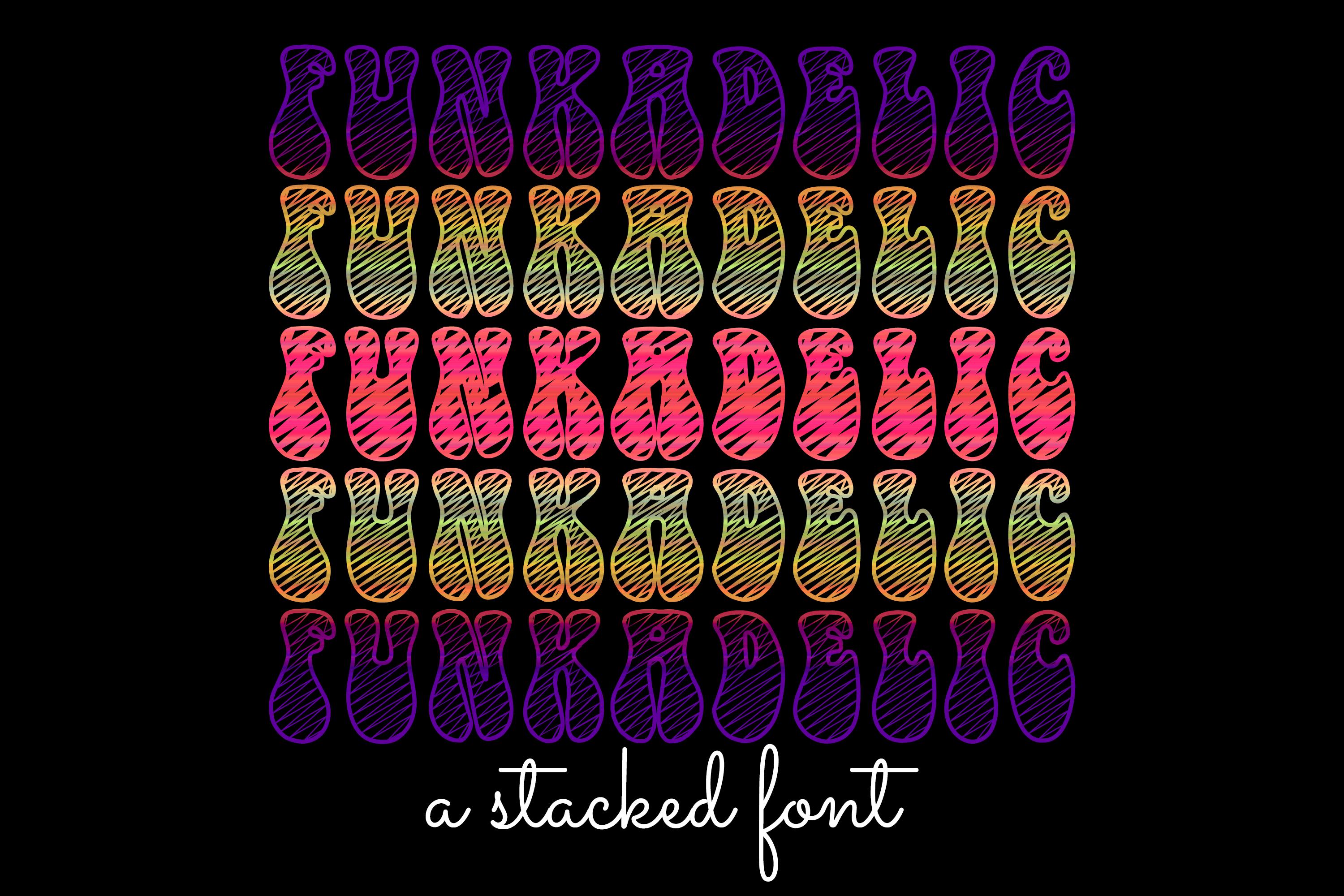 Funkadelic Stacked Font | Layered Font, Groovy Font, Funky Font, 70s ...