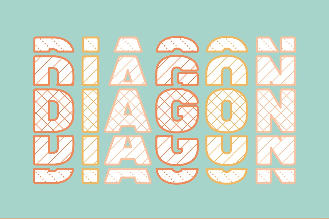Diagon Stacked Font | Layered Font, Patterned Font, Striped Font ...
