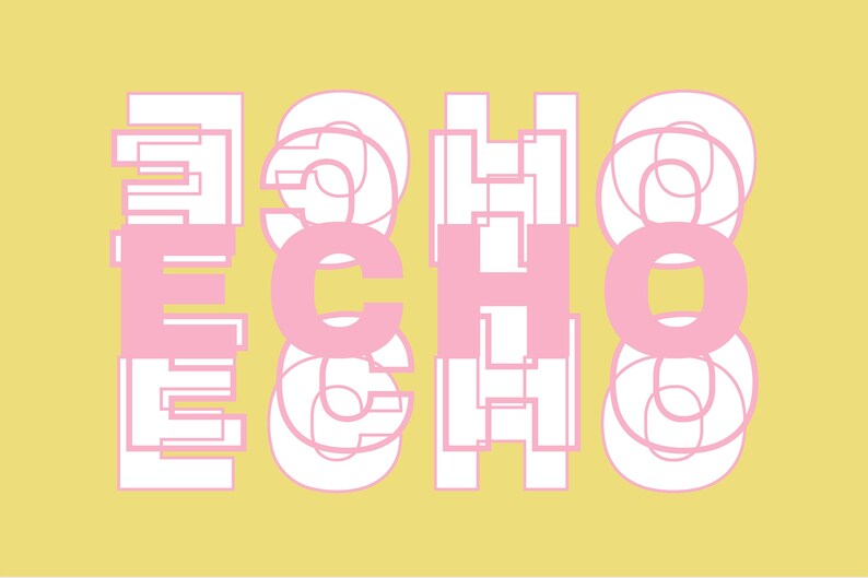 Echo Stacked Font | Layered Font, Soundwave Font, Stack Font, Pile Font ...