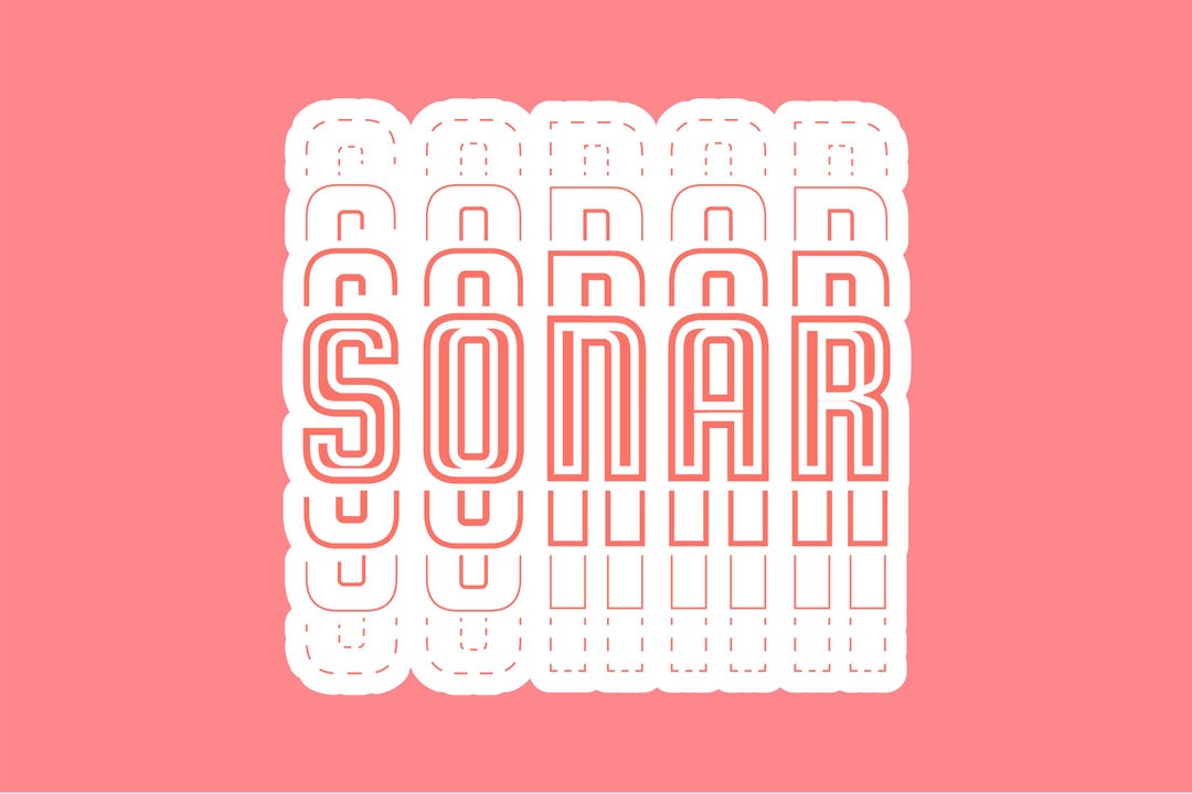 Sonar Stacked Font Layered Font, Faded Font, Wave Font, Disappearing ...