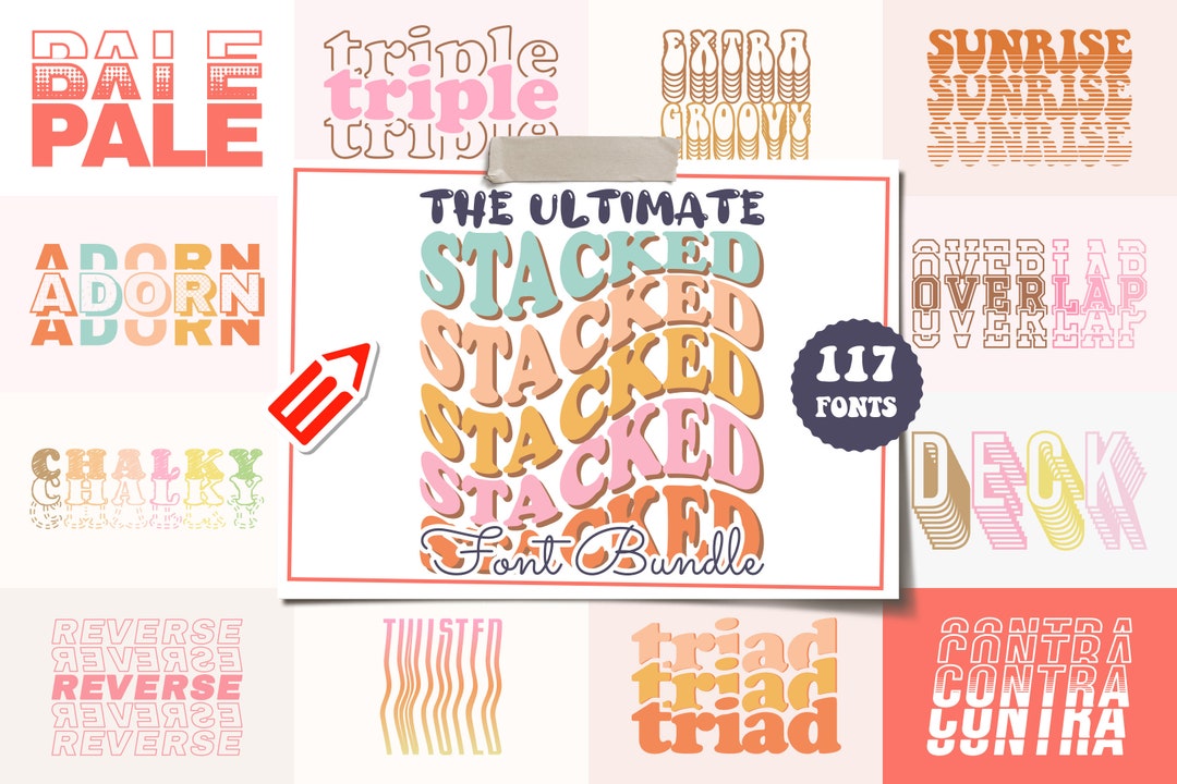 The Ultimate Stacked Font Bundle 117 Stacked Text Effect - Etsy UK