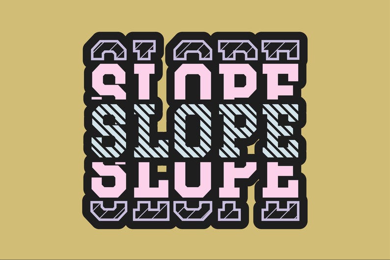 Slope Stacked Font | Layered Font, Sporty Font, Speed Font, Racing Font ...