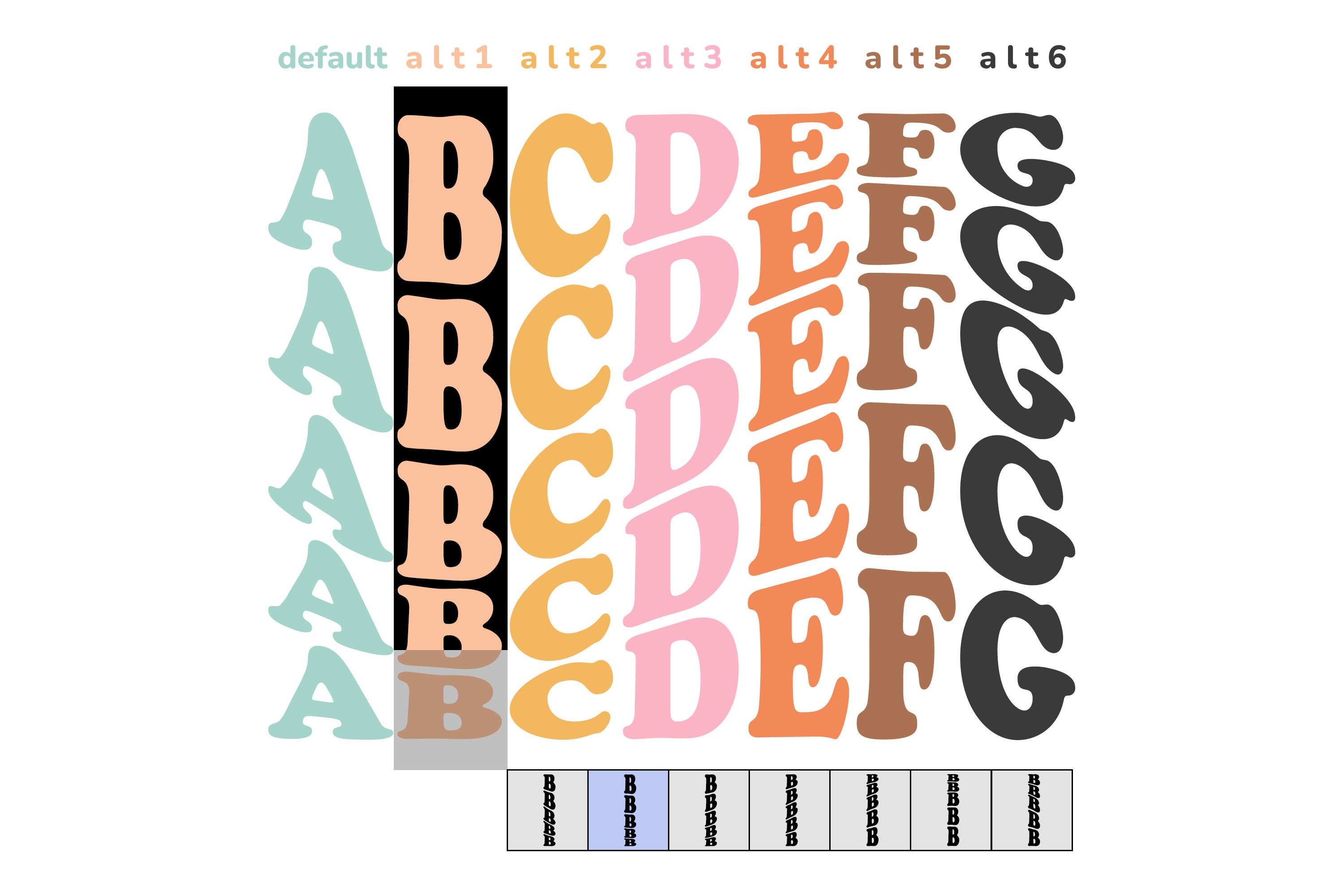 Wavytxt - an Adjustable Wavy Stacked Font | Wavy Font, Retro Wavy Text ...