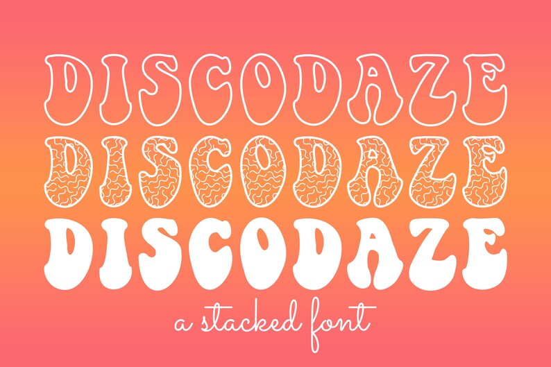 Disco Daze Stacked Font | Layered Font, Groovy Font, 70s Font, Vintage ...