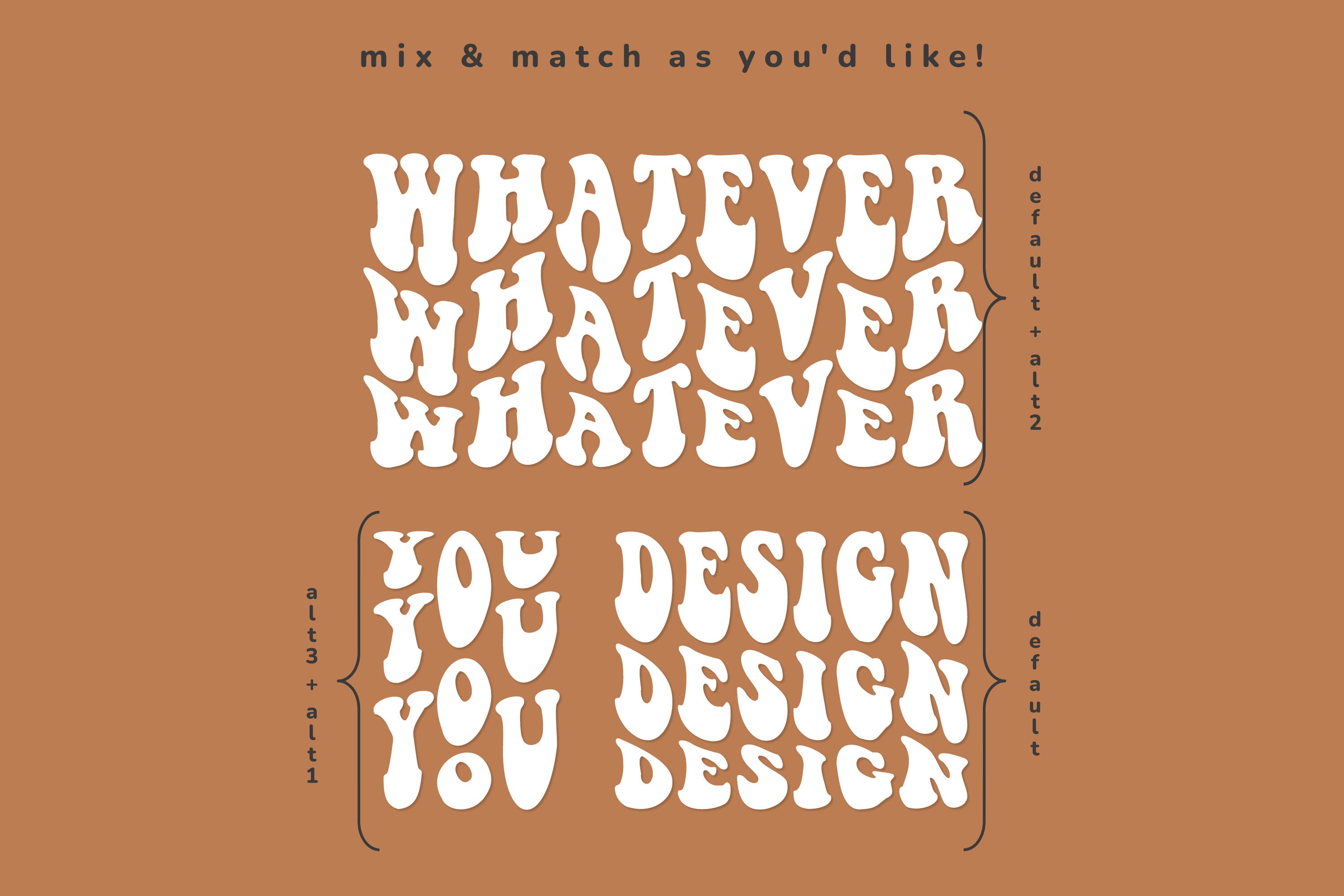 Retrio - an Adjustable Wavy Stacked Font | Vintage Wavy Font, Retro ...