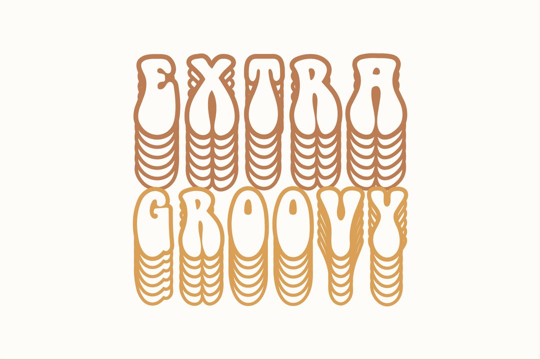 Extra Groovy Stacked Font Layered Font, Groovy Font, 70s Font, Funky ...
